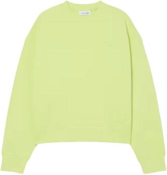 Lacoste Femme, Sweatshirts et sweats &agrave; capuche, Vert, Taille: 40 FR SweaT-shirt Oversize En Jersey Double Face