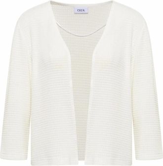 Cecil Ajour-Cardigan - - Knitwear - Damen - Wei&szlig; - XL