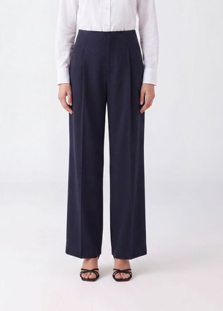 Alberta Ferretti Weit geschnittene Hose aus Stretch-Viskose mit hoher Taille und Bundfalten