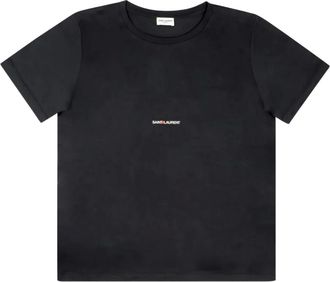 Saint Laurent t-shirt à logo brodé - Noir