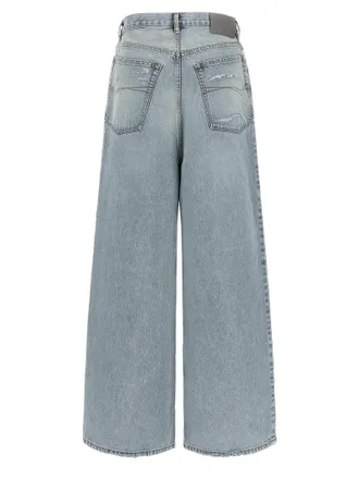 Balenciaga Womens Blue Cotton Relaxed Fit Jeans Clothing