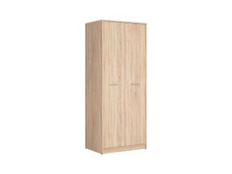 Black Red White Zweit&uuml;riger Kleiderschrank Nepo Plus 80 cm Eiche Sonoma Farbe Beige, Laminat mit erh&ouml;hter Kratzfestigkeit, H&ouml;he 197 cm, Breite 80 cm