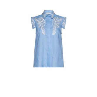 Silvian Heach Damen, Blusen & Hemden, Blau, LGr&ouml;&szlig;e