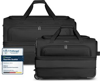 Redolz Zwei Trolley-Reisetaschen M (55 cm) und L (70 cm) mit Rollen | Volumen mit Dehnfalte erweiterbar | 2-teiliges Set (M+L) für Männer & Frauen mit extra 