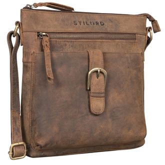 STILORD Theodora Retro Leder Handtasche Damen Umhängetasche klein zum Umhängen Schultertasche für Freizeit Shopping Abend Ledertasche Echtleder, Farbe:vinto -