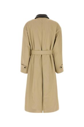 Bottega Veneta Womens Beige Cotton Trench Coat Sahara Exterior