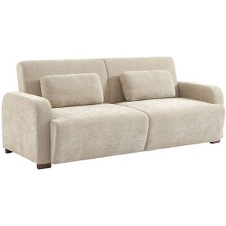 Sweeek 3-Sitzer Schlafsofa mit Stoffbezug, Stoff, Beige