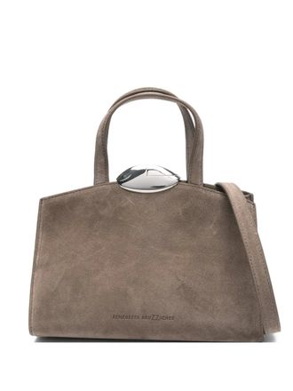 Benedetta Bruzziches suede tote bag - Nude