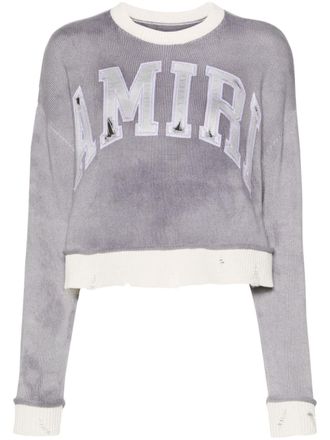 Amiri Vintage Cropped-Pullover aus Kaschmir - Grau