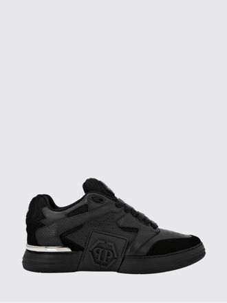 Philipp Plein Phantom Street Leder- und Wildleder-Sneaker mit Gummi-Logo
