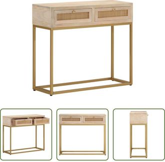 vidaXL Massivholz Mango - Konsolentisch 90x30x76 cm Massivholz Mango und Eisen