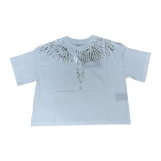 Marcelo Burlon Crop Silver Wings T-Shirt - - Tops - Damen - Wei&szlig; - M