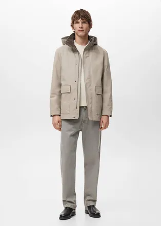 Mango Parka matelass&eacute;e avec veste int&eacute;rieure amovible sable - Homme - XXL - MANGO MAN
