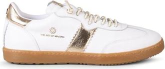 miMaO STÜDIO 01 - Baskets pour Femme en Cuir Blanc et doré EU 37