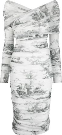 Philosophy di Lorenzo Serafini Femme, Robes, Multicolore, Taille: 34 FR Draped Tulle Midi Dress