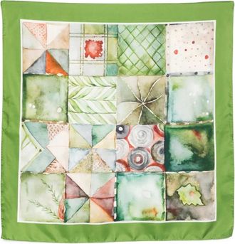 D'Aniello Femme, Accessoires, Vert, Taille: ONE Size Floral Print Scarf