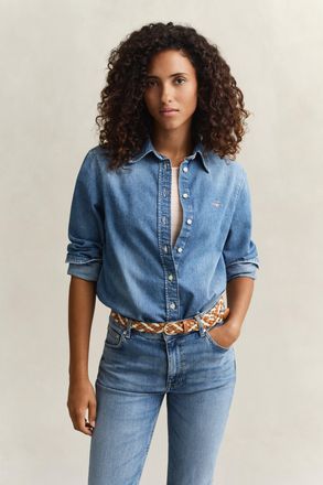 GANT Damen Jeanshemd (36) SEMI LIGHT Blau WORN IN