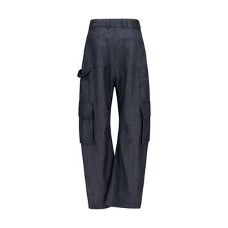 Balenciaga Womens Blue Wool Oves Aries Cargo Pants