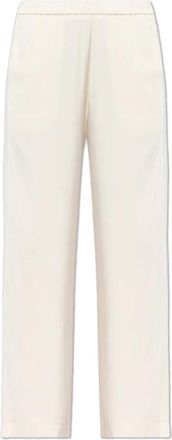 Akep Femme, Pantalons, Beige, Taille: 36 FR Satin Pantalons With Side Stripes