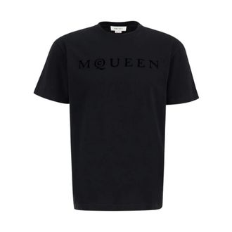 Alexander McQueen Flocked Logo T-Shirt - - Tops - Herren - Schwarzk - M