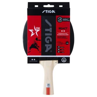 STIGA Sports React 2-Sterne Tischtennisschl&auml;ger, Schwarz/Rot