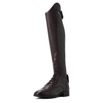 Ariat Womens Palisade Tall Riding Boots in Cocoa Brown Leather, B Medium Width, Short Height, Regular Calf, Size 38, by Ariat