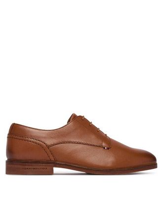 Tommy Hilfiger Halbschuhe Hilfiger Leather Dress Shoe FM0FM05777 Braun