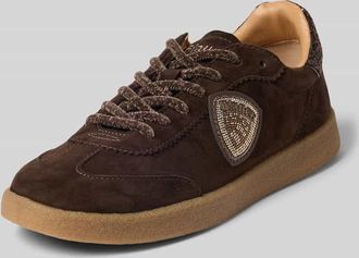 Blauer Sneaker aus Leder-Mix Modell AURORA