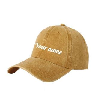 Generic Baseball personnalise, Papa r&eacute;glable Vintage Unisexe Casquette de Baseball, &agrave; Sangle r&eacute;glable Cadeau Homme Papa Papy Cadeau Anniversaire(Mustard Yello