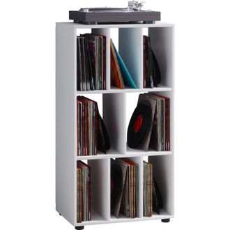 ebuy24 Ebuy24 - Schaltino Regal retro für lp Platten Rack 8 Regale weiß