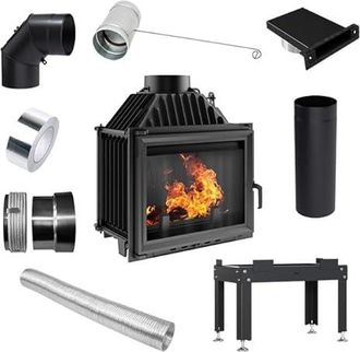 Kratki Guss Kamineinsatz Kratki Maja 8 kW Heizeinsatz + Zubehör