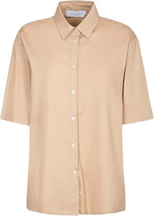 Ga&euml;lle Paris Femme, Blouses et Chemises, Beige, Taille: 38 FR Chemise oversize en coton &agrave; manches courtes
