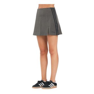 adidas Femme, Jupes, Gris, Taille: 38 FR Jupe Sportive Grise &agrave; Rayures Verticales
