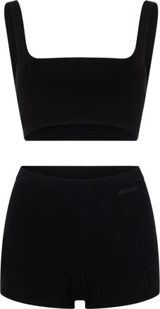 Red Valentino Femme, Sous-v&ecirc;tements, Noir, Taille: 38 FR Ensemble Coordonn&eacute; Haut et Short