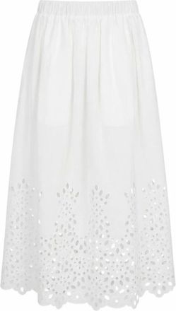 Moschino Femme, Robes, Blanc, Taille: 40 FR Perforated Long Skirt