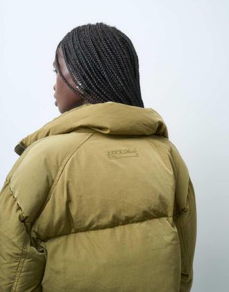 Jack & Jones doudoune courte &agrave; col montant vert avocat