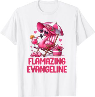 BDAZ Fantastischer tropischer Strandausflug von Evangeline Pink Flamingo T-Shirt