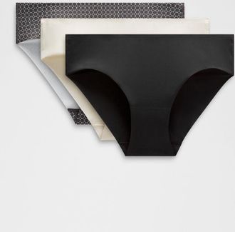 lululemon Culotte bikini InvisiWear taille mi-haute Trio pour Femmes - Noir/Blanc/Gris - Taille XS