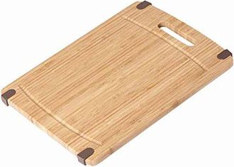 KESPER 58131 Schneidebrett aus Bambus mit Rutsch-Stopp 38 x 28 x 1,6 cm/Tranchierbrett/Schneidbrett