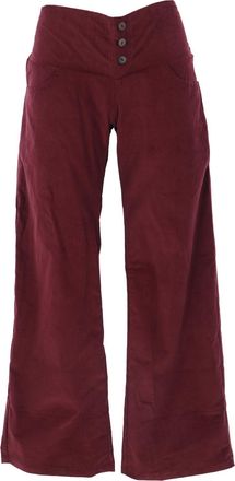 Guru Shop Cordhose mit Leicht Ausgestelltem Bein - Weinrot, Damen, Baumwolle, Size:L