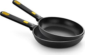 Bra Daily Pro | Set mit 2 Bratpfannen 20-26 cm, geschmiedetes Aluminium mit Antihaftbeschichtung, PFOA-frei, für alle Herdarten geeignet, auch Induktion