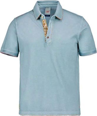 Bob Herren Polo-Shirt blau Baumwoll-Piqu&eacute;