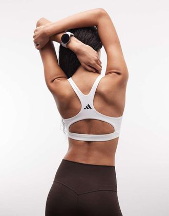 adidas adidas Training - Optime Essentials - Brassi&egrave;re de sport maintien &eacute;lev&eacute; - Blanc