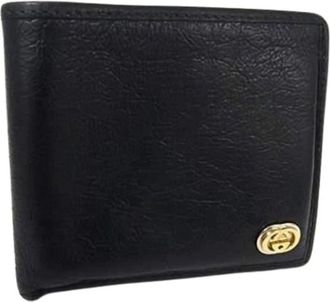 Gucci unisex, Pre-owned, Noir, Taille: ONE Size Portefeuille en cuir Pre-owned