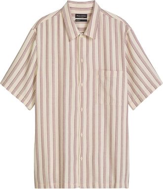 Marc O'Polo Strick-Kurzarmhemd mit Streifen und Brusttasche, Regular Fit in