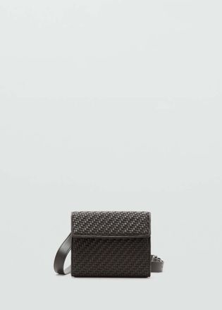 Mango Sac &agrave; bandouli&egrave;re tress&eacute; longue anse marron - Homme - Taille unique - MANGO MAN