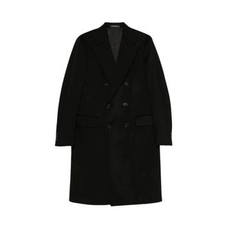 Caruso Corsaro Zweireihiger Mantel - - Coats - Herren - Schwarzk - 2XL
