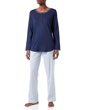 CALIDA Sweet Dreams Pyjama Long Femme, 100% Coton, Pantalon avec &eacute;lastique recouvert de Tissu