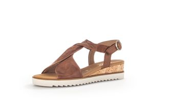 Gabor Damen Keilsandalen, Frauen Sandalen,Freizeitschuhe,offene Schuhe,Strandschuhe,Keilsandaletten,Keilabsatz,Camel (Kork/Creme),36 EU / 3.5 UK