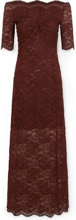 Paco Rabanne Femme, Robes, Brun, Taille: 38 FR Robe longue en dentelle